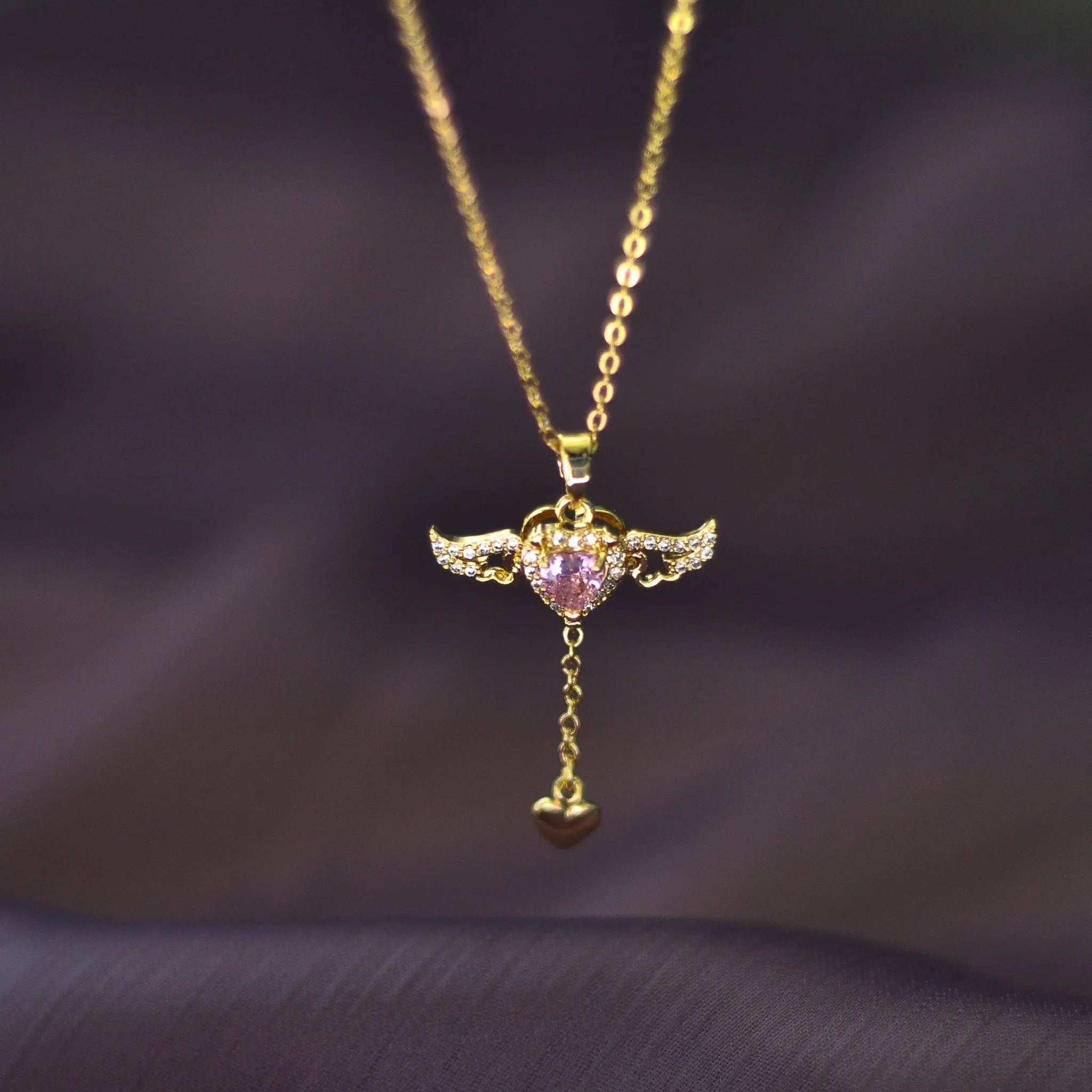 14 AYAR ALTIN KAPLAMA SEVGİ MELEĞİ KOLYE – Babil Takı